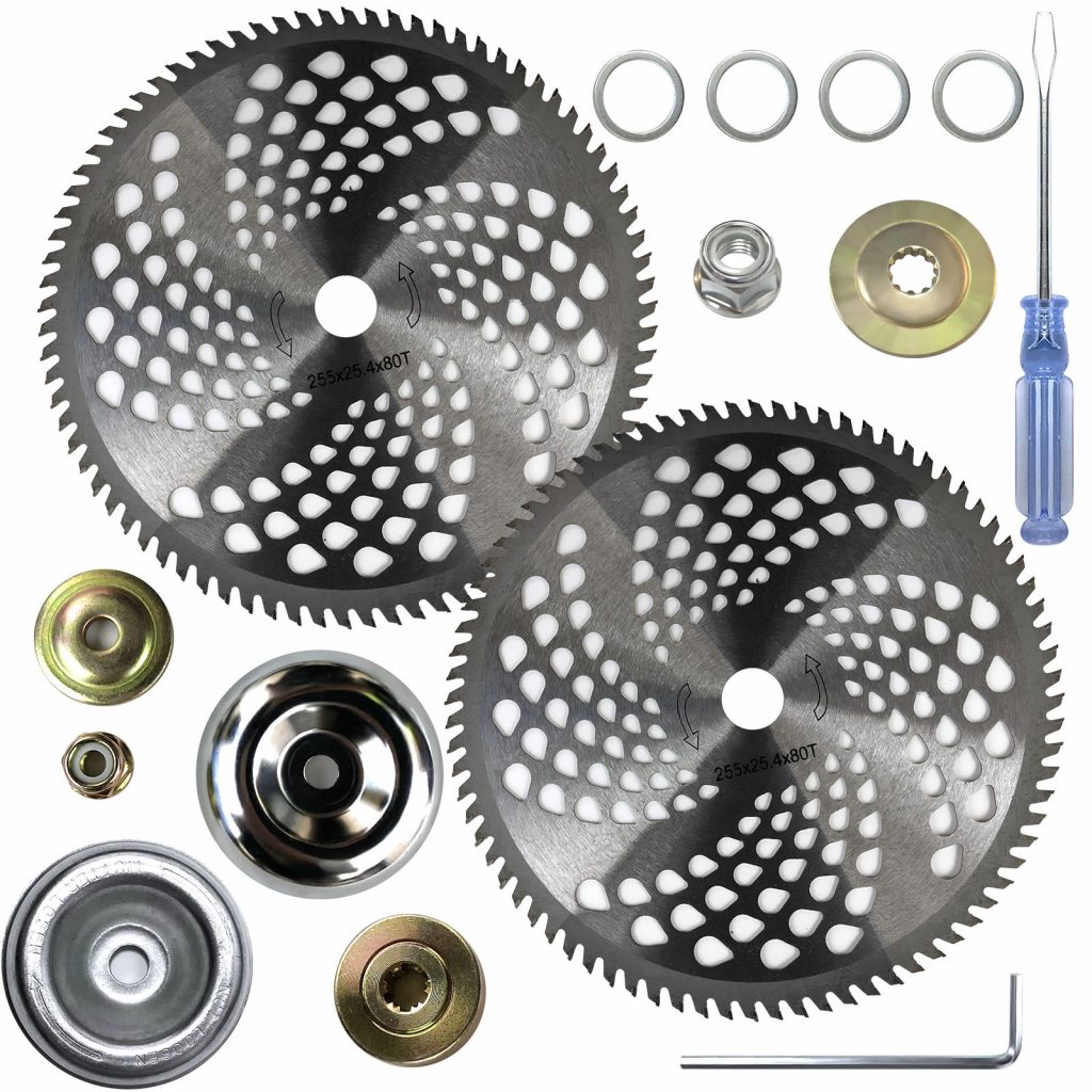 10″ x 80T Carbide Tip Brush Cutter Trimmer Blades with Universal ...